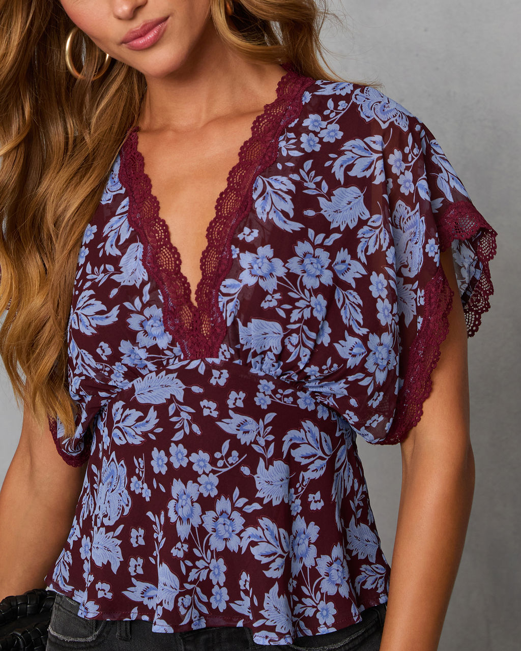 Pelima Printed Lace Trim Top – VICI