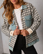 Cozy Together Tweed Denim Panel Button Up Coat – VICI