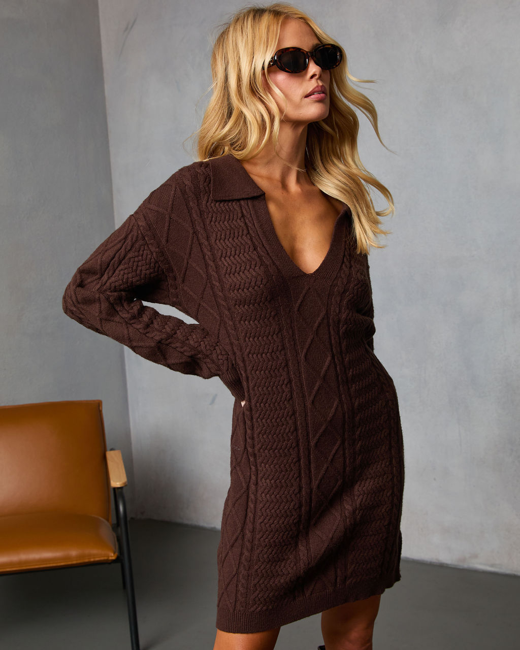 Sorie Cable Knit Mini Dress – VICI