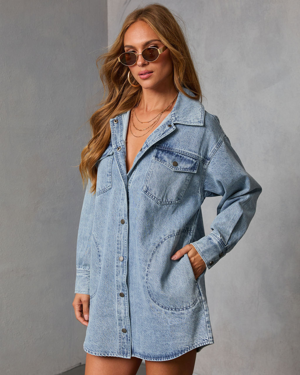 Tawnelle Denim Mini Dress – VICI