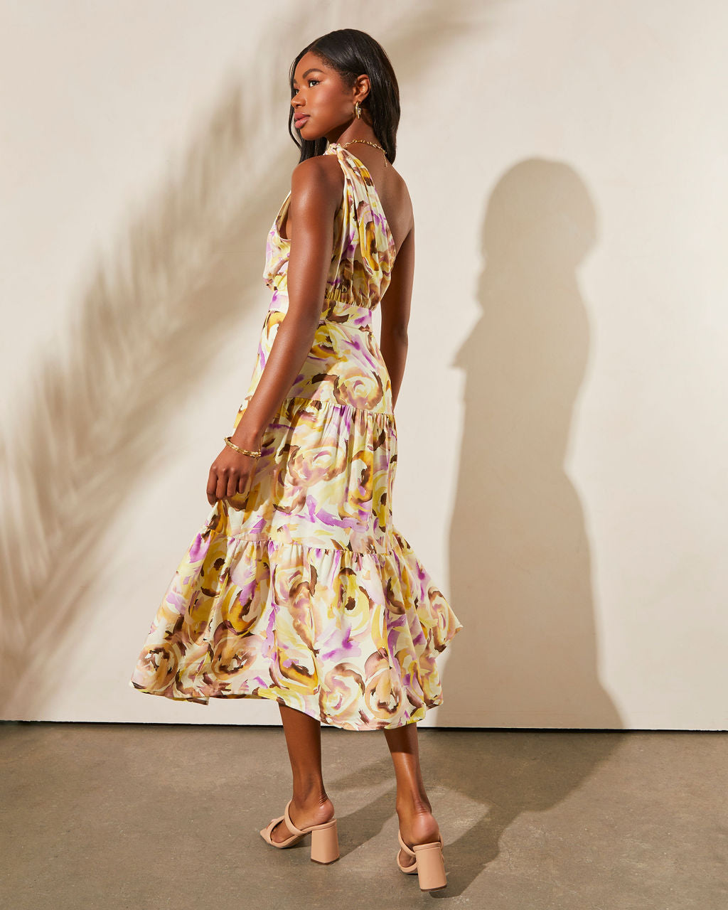 Isidore One Shoulder Tiered Midi Dress – VICI