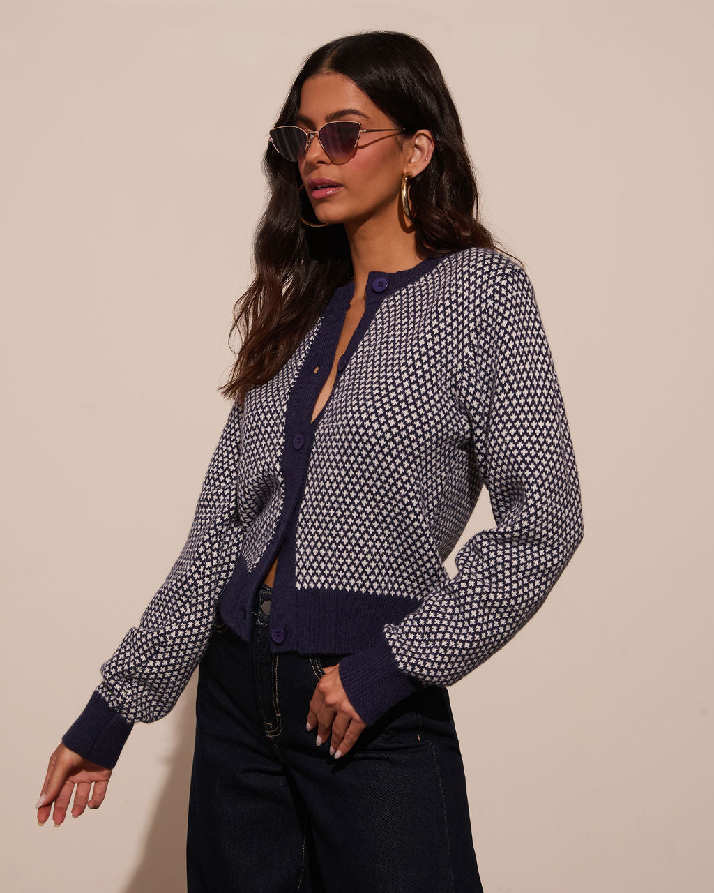 Spot On Abstract Contrast Cardigan – VICI