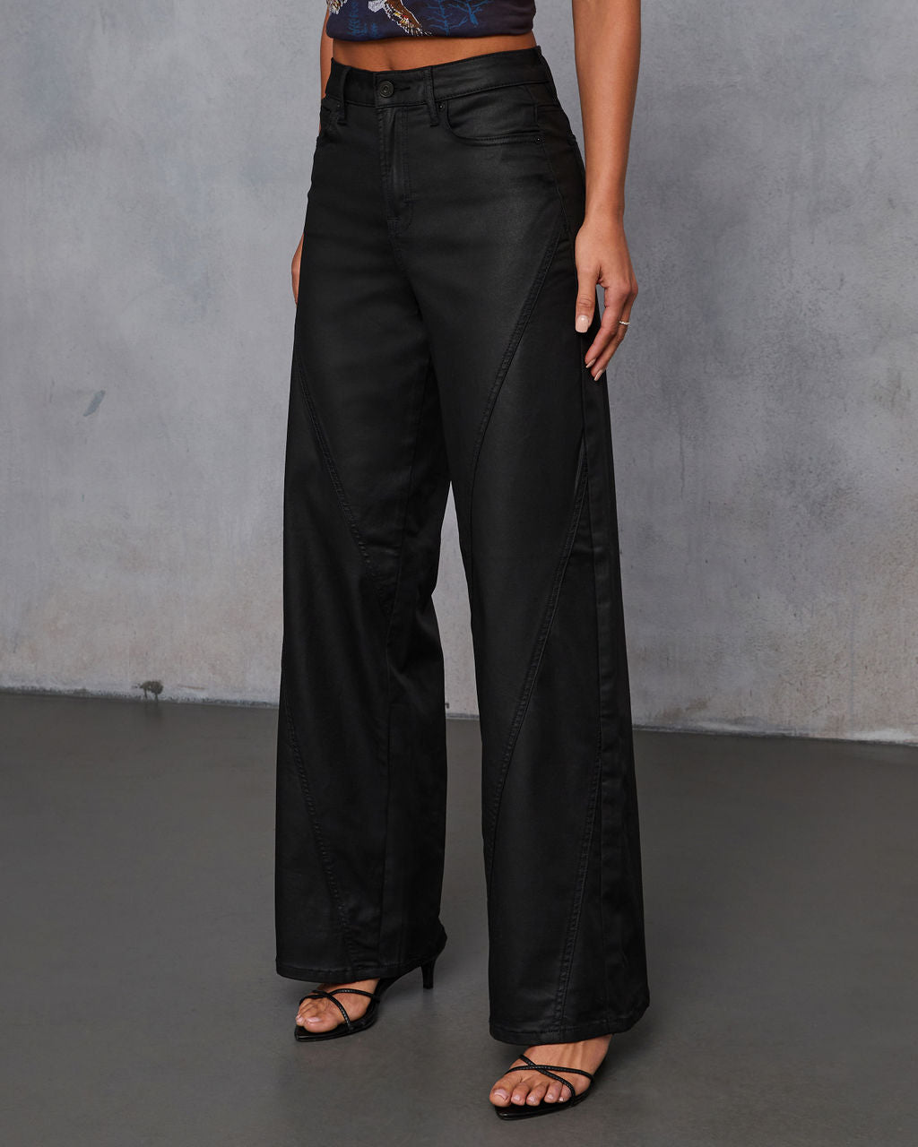 Rio Super Stretch Wide Leg Coated Denim Jeans – VICI
