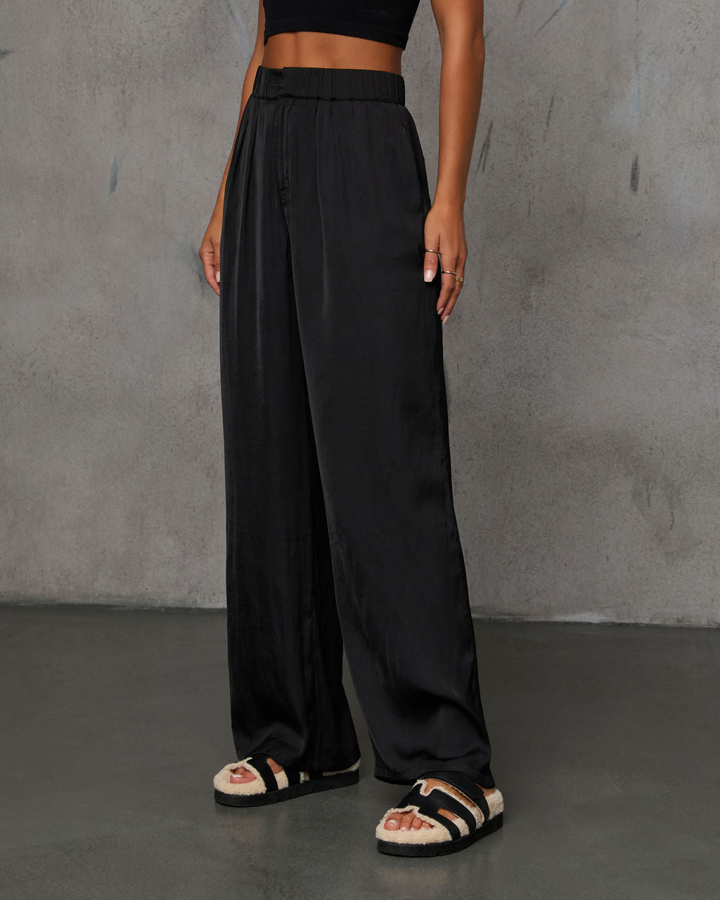 Annaline Wide Leg Satin Trouser – VICI