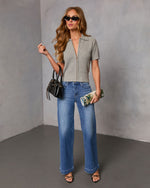 Drena Ribbed Knit Zip Up Top – VICI