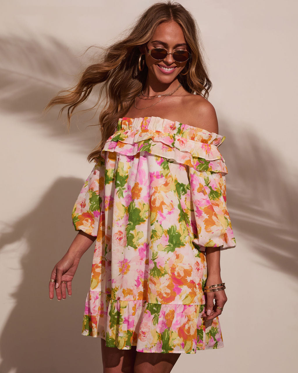 Carefree Dreamer Off The Shoulder Mini Dress – VICI