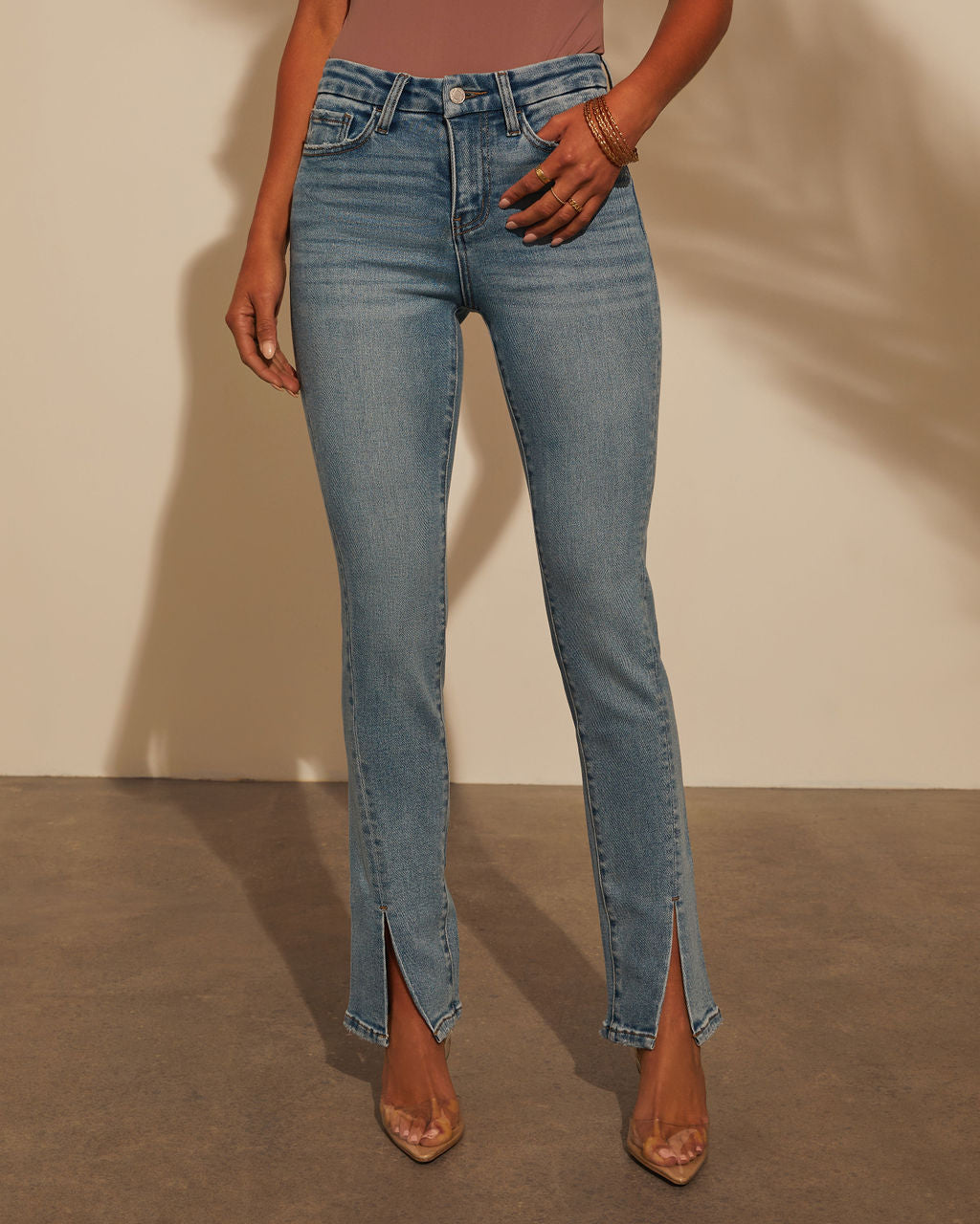 Jennings Split Hem Straight Jeans – VICI