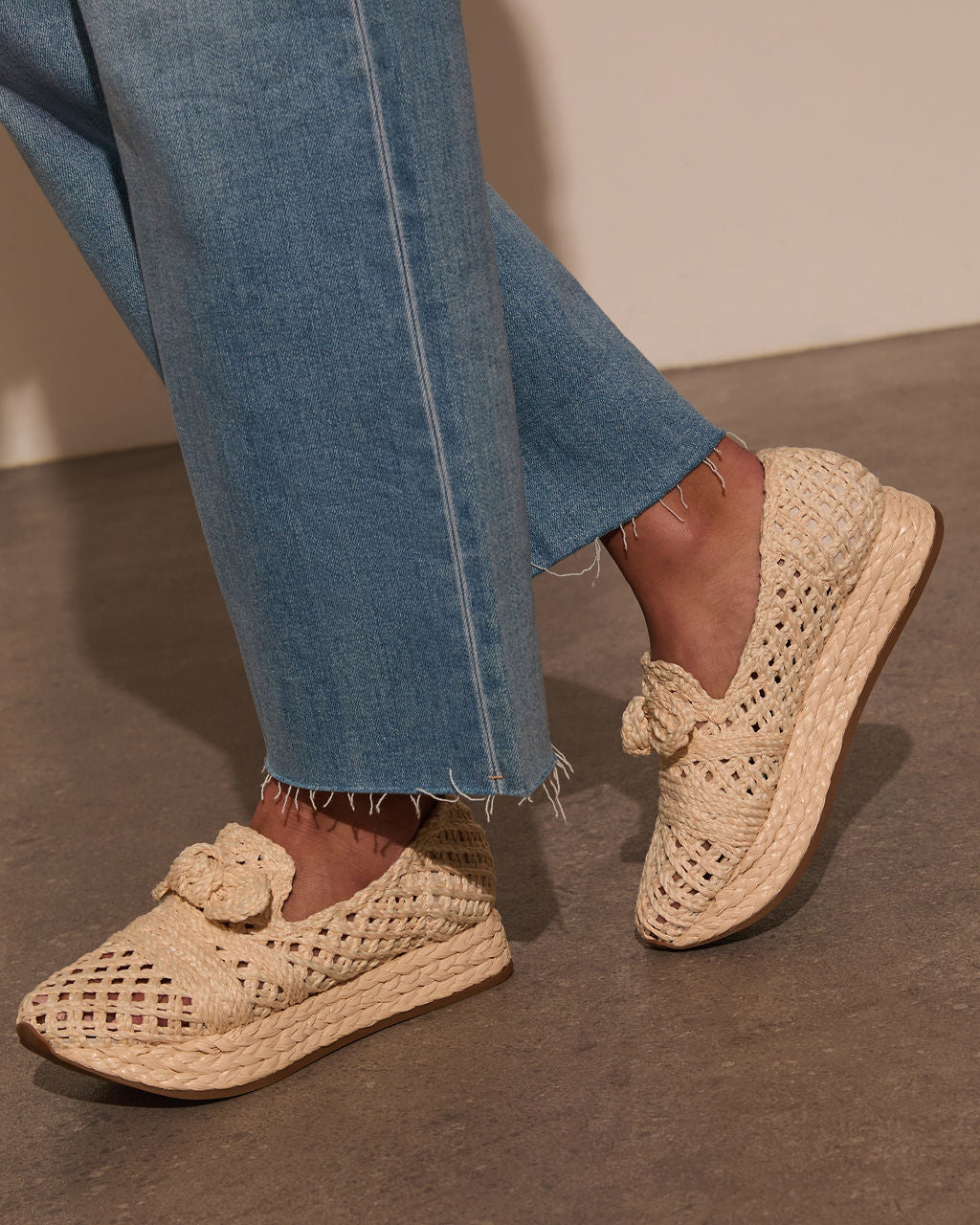 Lyla Straw Platform Bow Sneaker – VICI