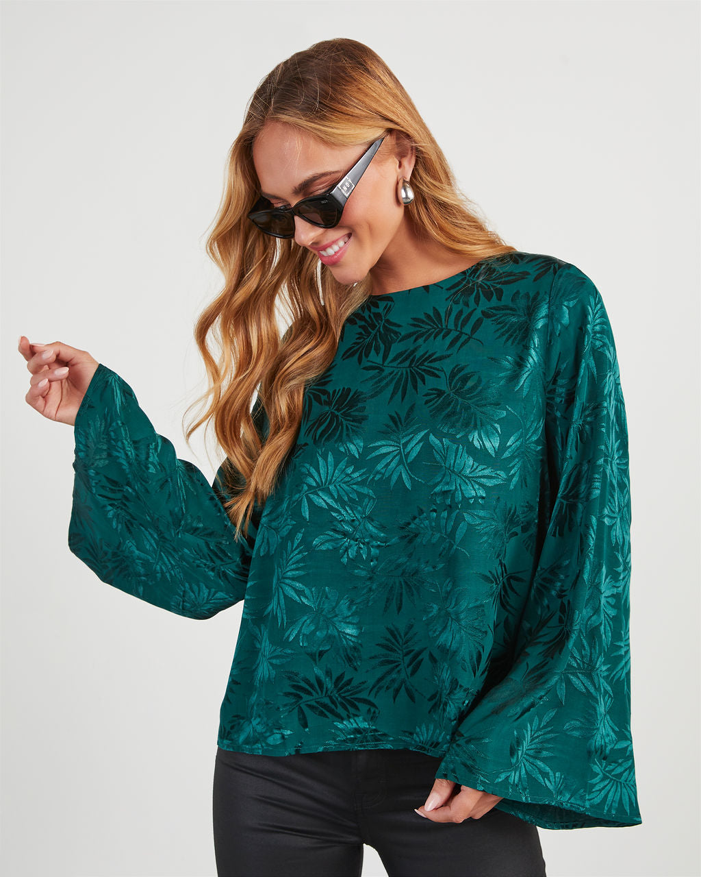 Odette Embossed Wide Sleeve Top – VICI