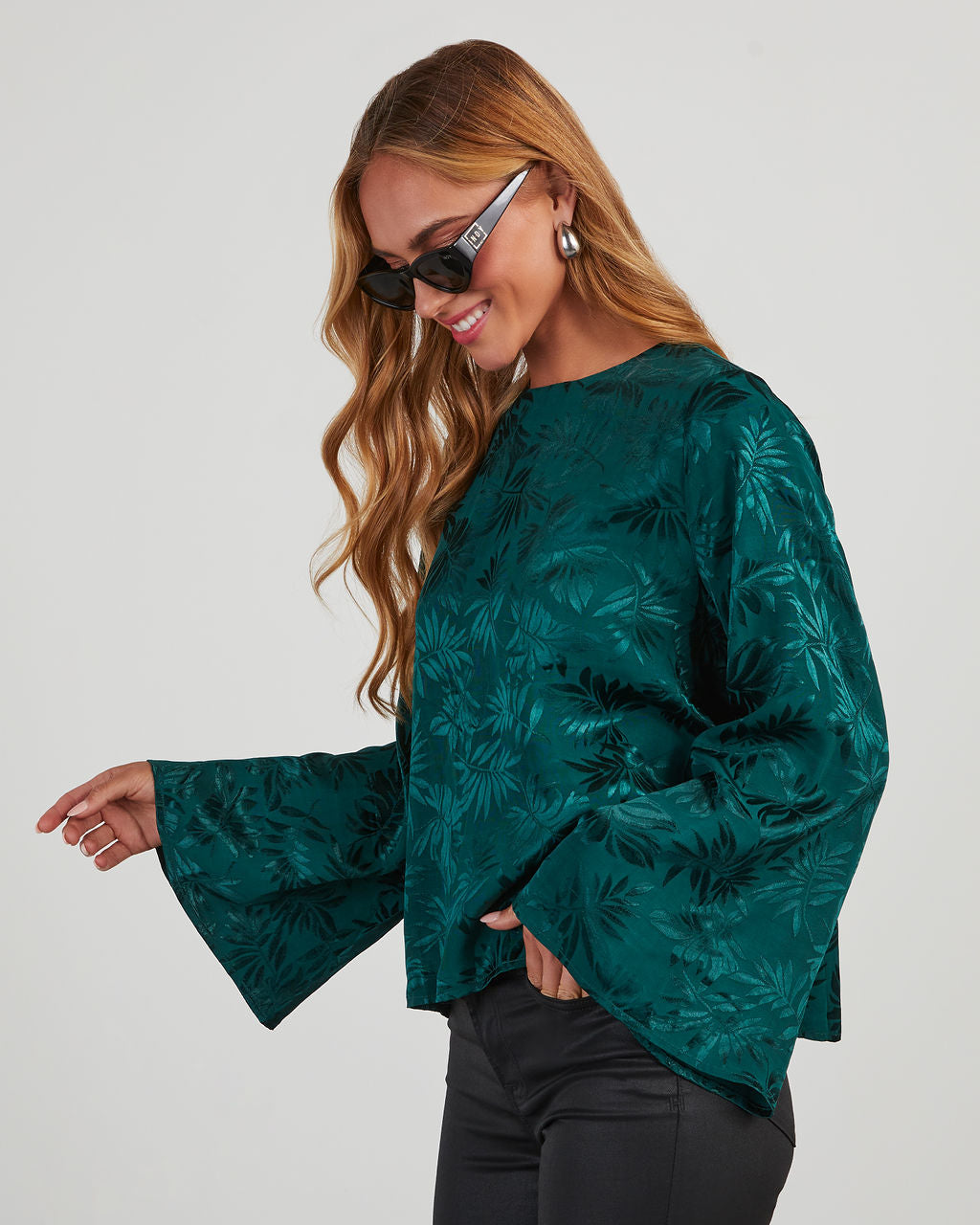 Odette Embossed Wide Sleeve Top – VICI