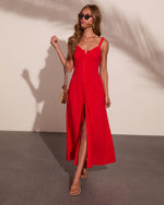 Coastal Firecracker Linen Blend Maxi Dress – VICI