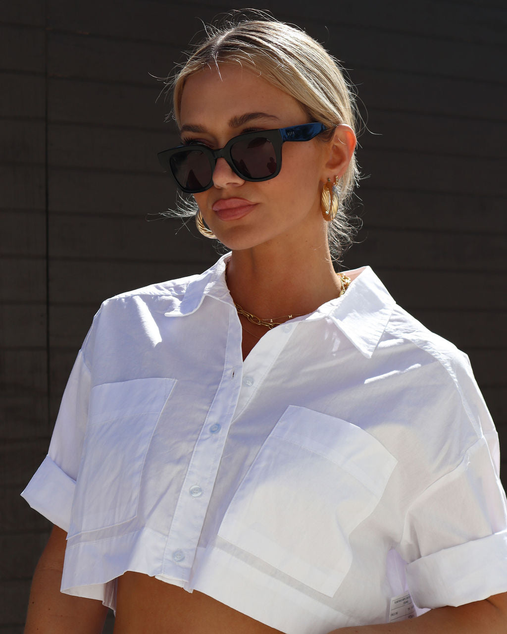 Dorit Cotton Cropped Button Down Top – VICI