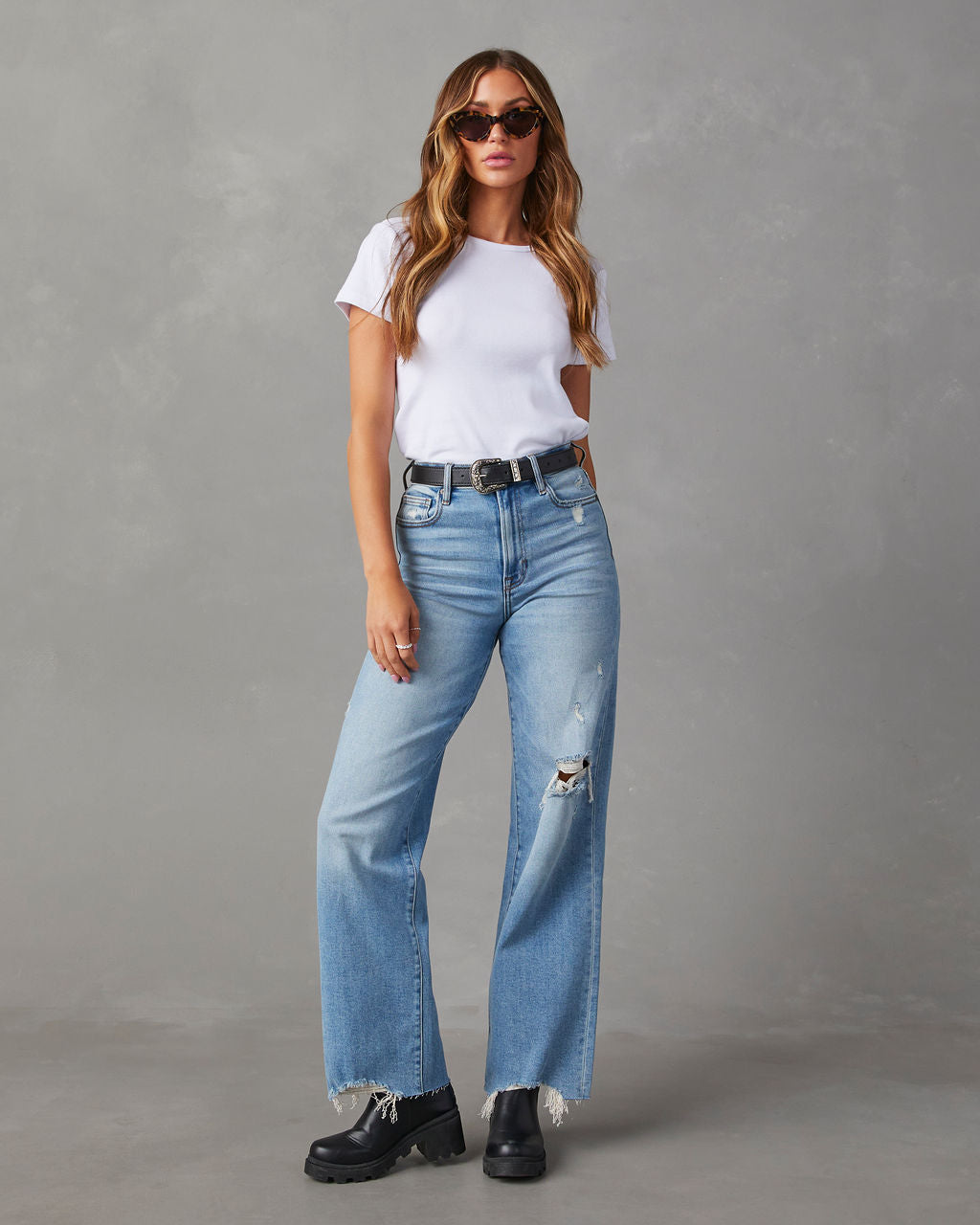 Lohan High Rise Distressed Relaxed Denim – VICI