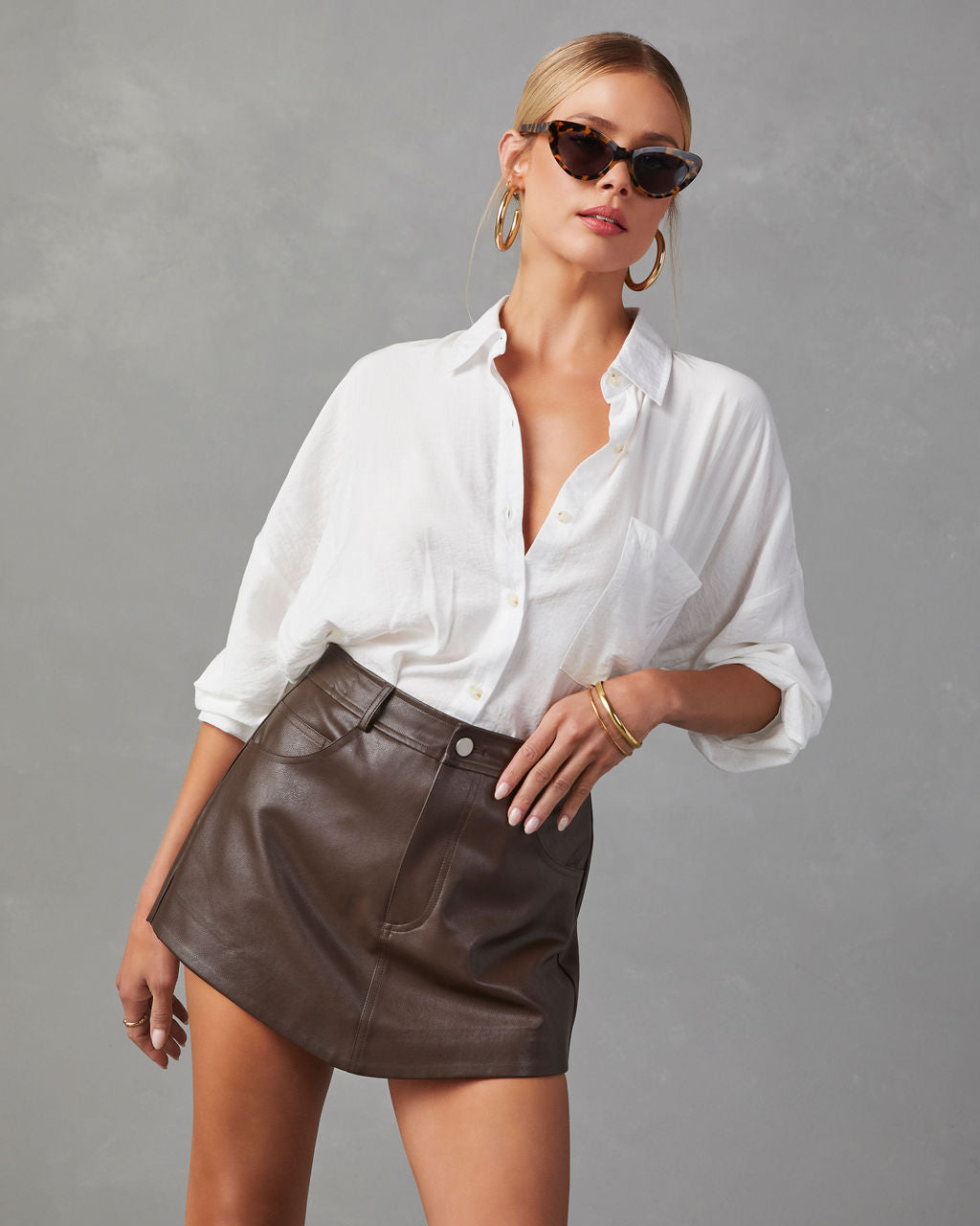 Farrow Faux Leather Skort – VICI