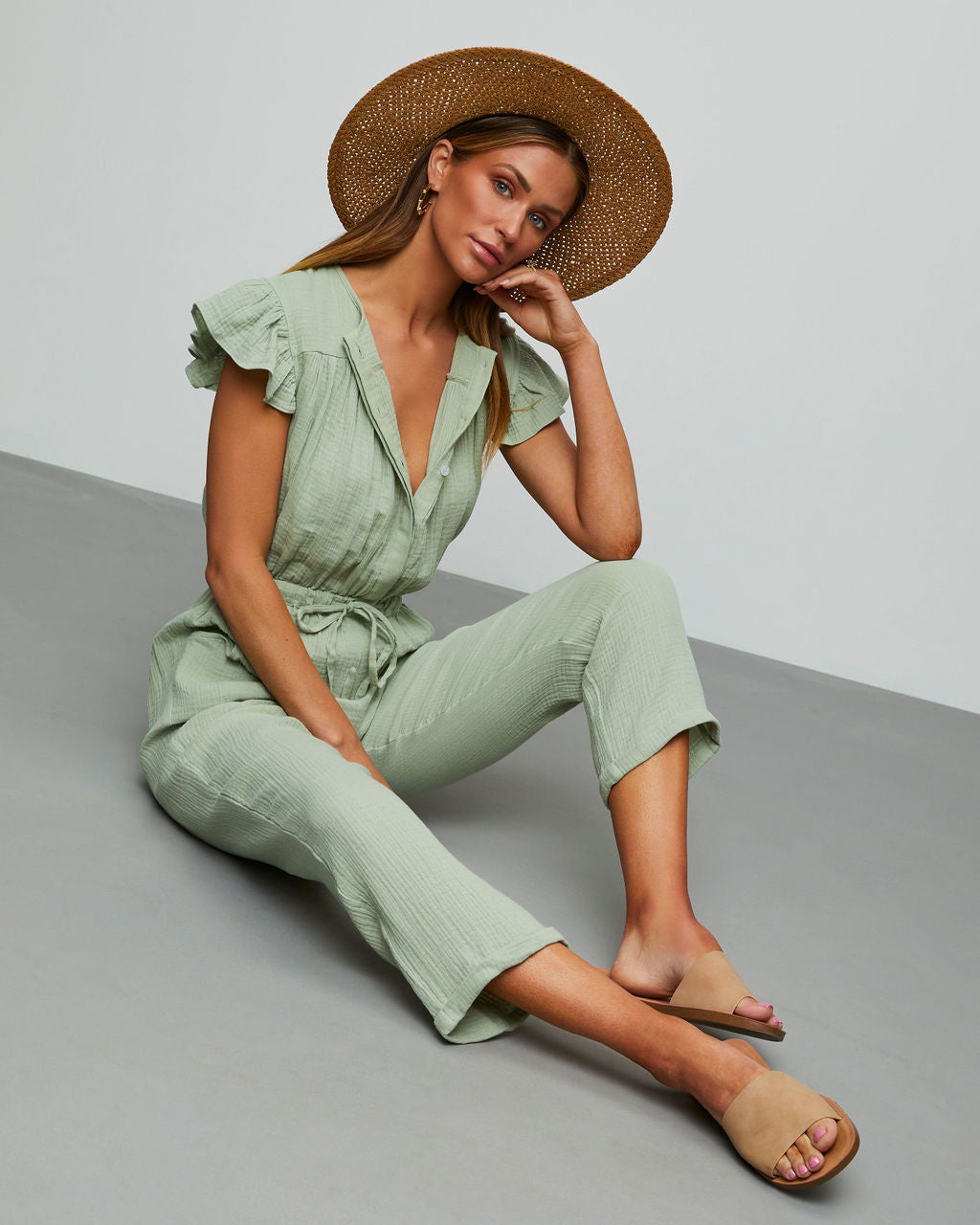 Loyal Pocketed Ruffle Jumpsuit – VICI