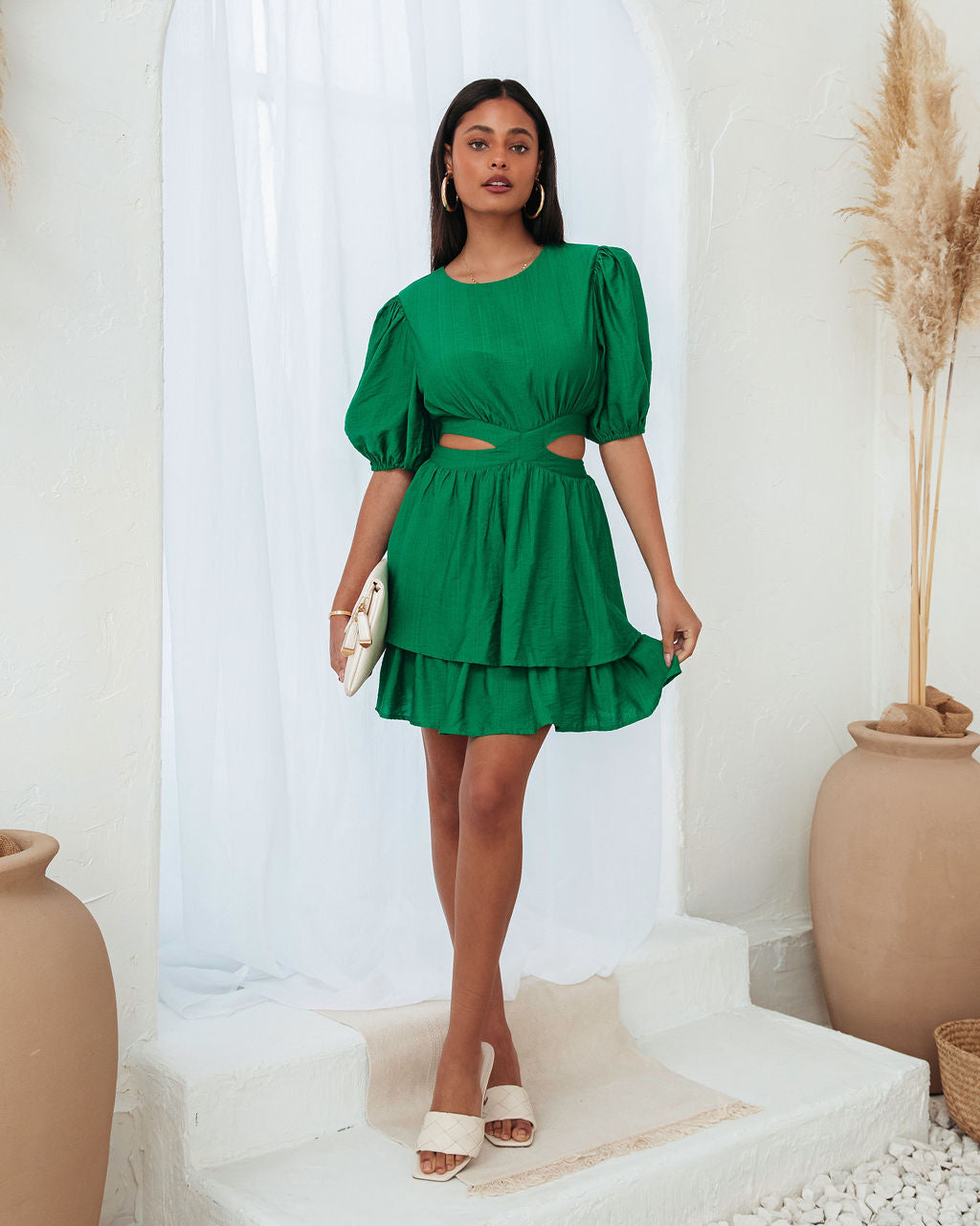 Roselynn Side Cutout Tiered Mini Dress – VICI