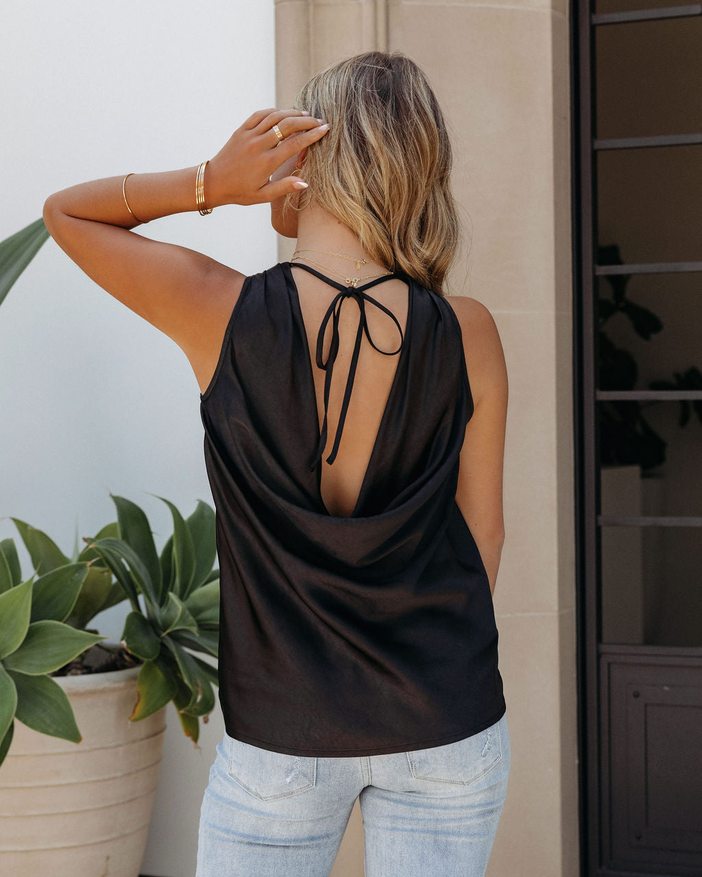Sounds Like Summer Cowl Neck Satin Tank – VICI