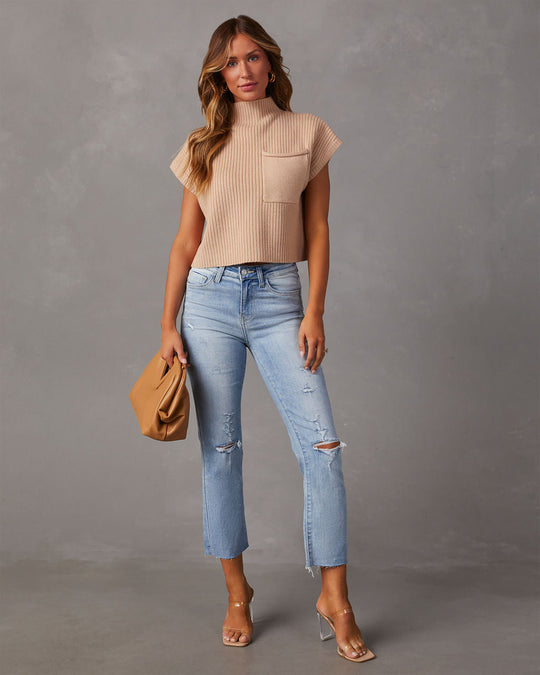 Brooke Mock Neck Short Sleeve Sweater – VICI