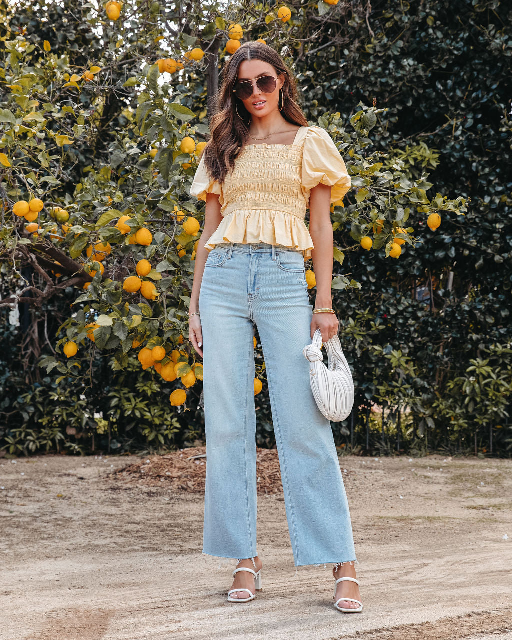 Trysta Cotton Smocked Peplum Top – VICI